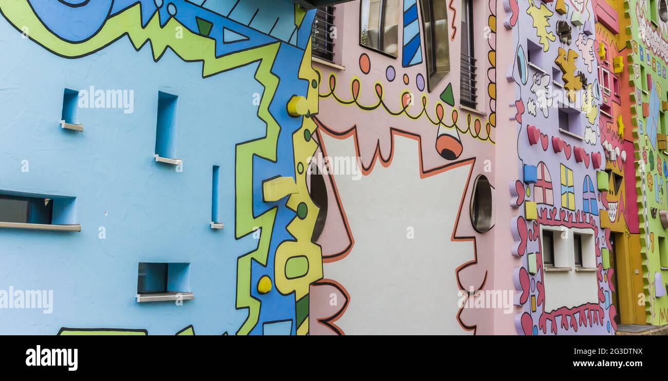 Panorama of the colorful Happy Rizzi house in Braunschweig, Germany ...