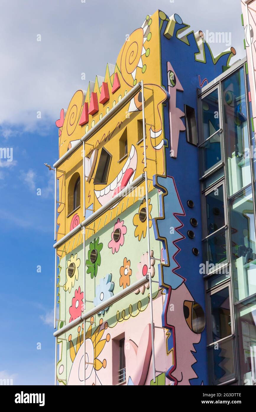Facade of the colorful Happy Rizzi house in Braunschweig, Germany Stock ...