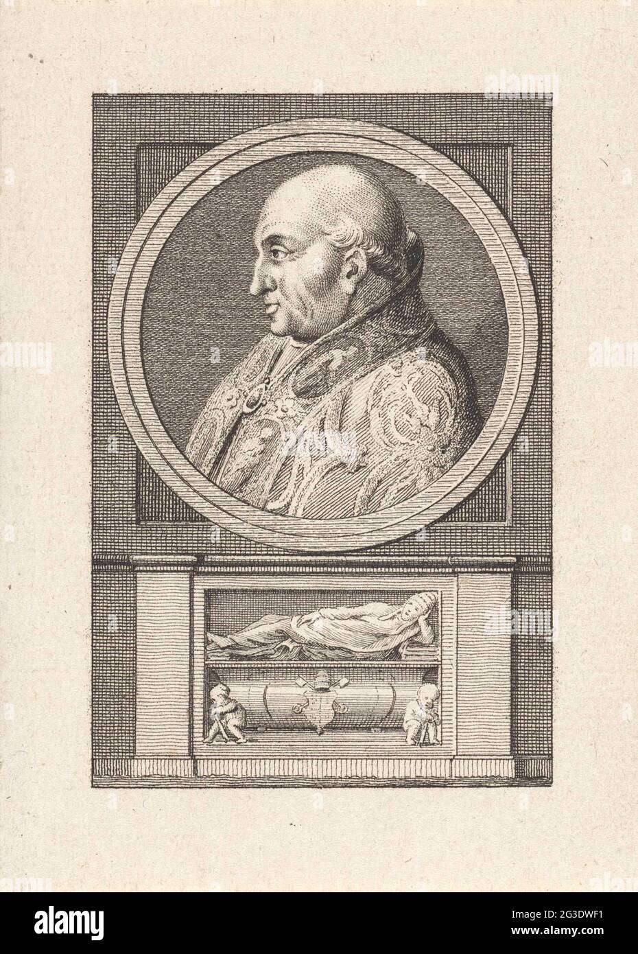 Portrait of Pope Adrianus VI. Medallion with the portrait of Pope ...