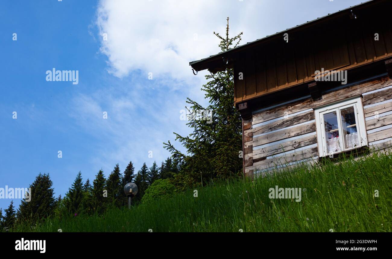 Traditional wooden alpine house hi-res stock photography and images - Alamy