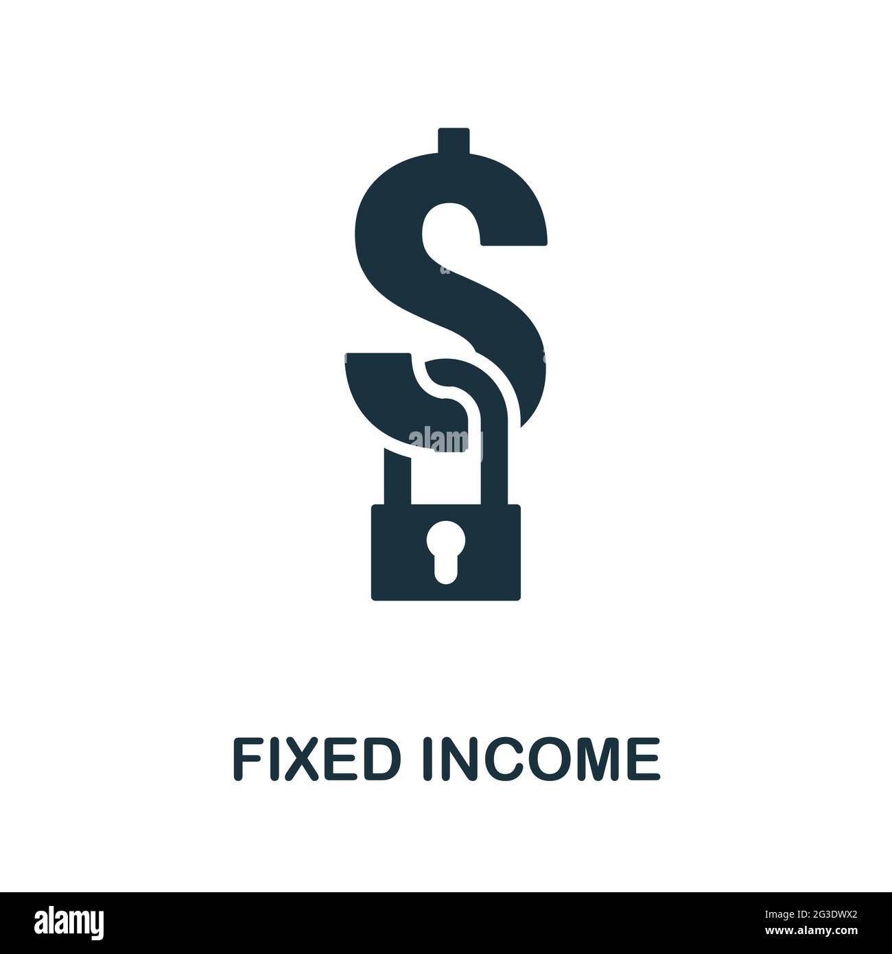 Fixed Income icon. Simple creative element. Filled monochrome Fixed ...