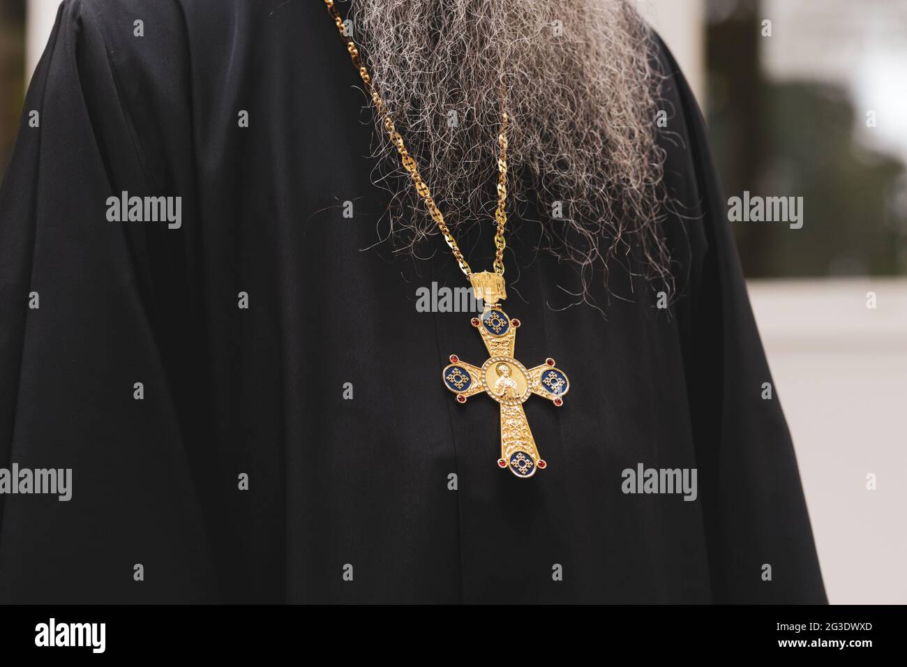 Bucharest, Romania - June 14, 2021: Details with the prayer robe and ...