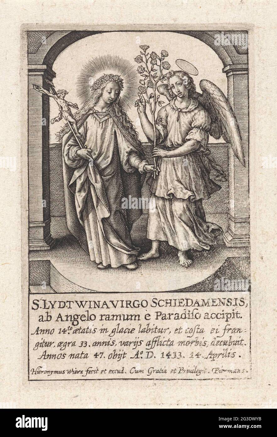 H. Lidwina van Schiedam. The Holy Lidwina of Schiedam, a crucifix in ...