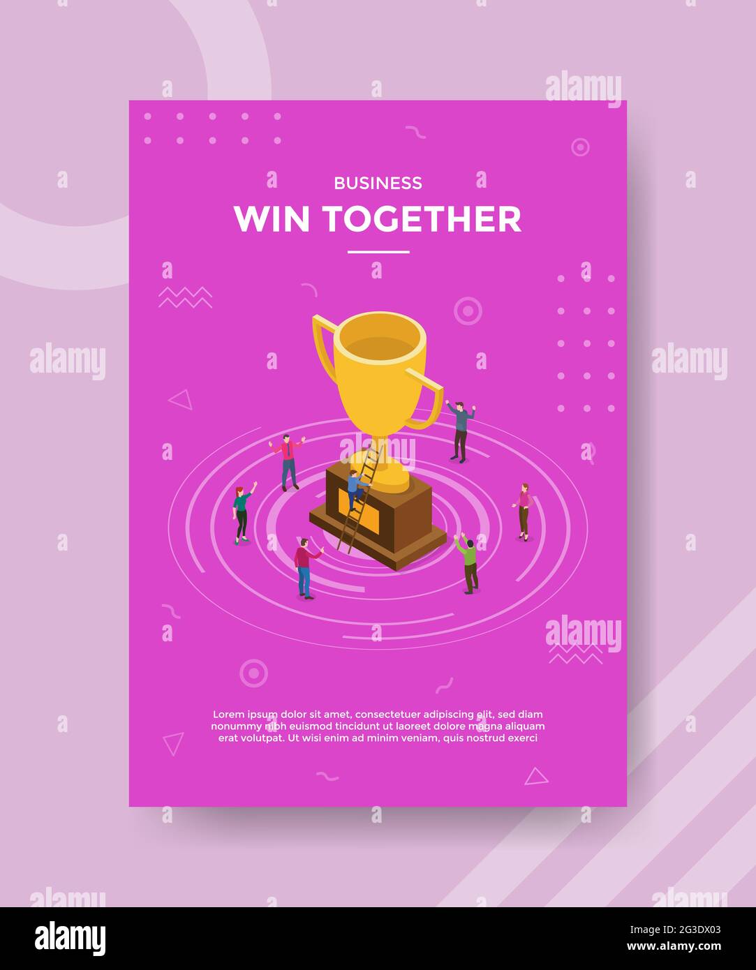 win together in business concept for template banner and flyer with ...