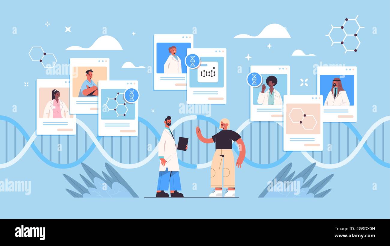 Dna microscope illustration man hi-res stock photography and images - Alamy