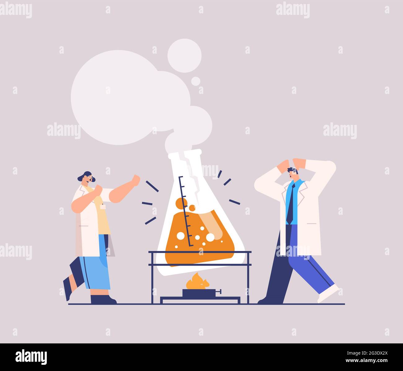 research scientist working with test tube researchers making chemical ...