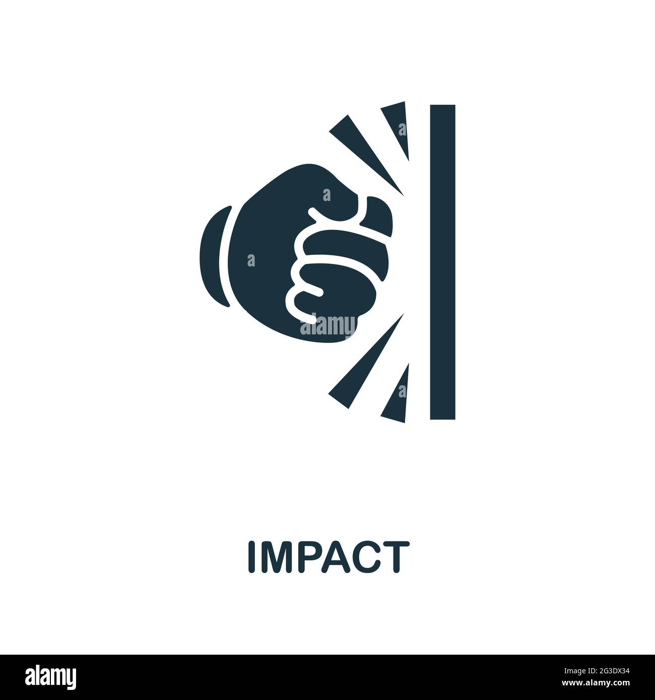 Impact icon. Simple creative element. Filled monochrome Impact icon for ...