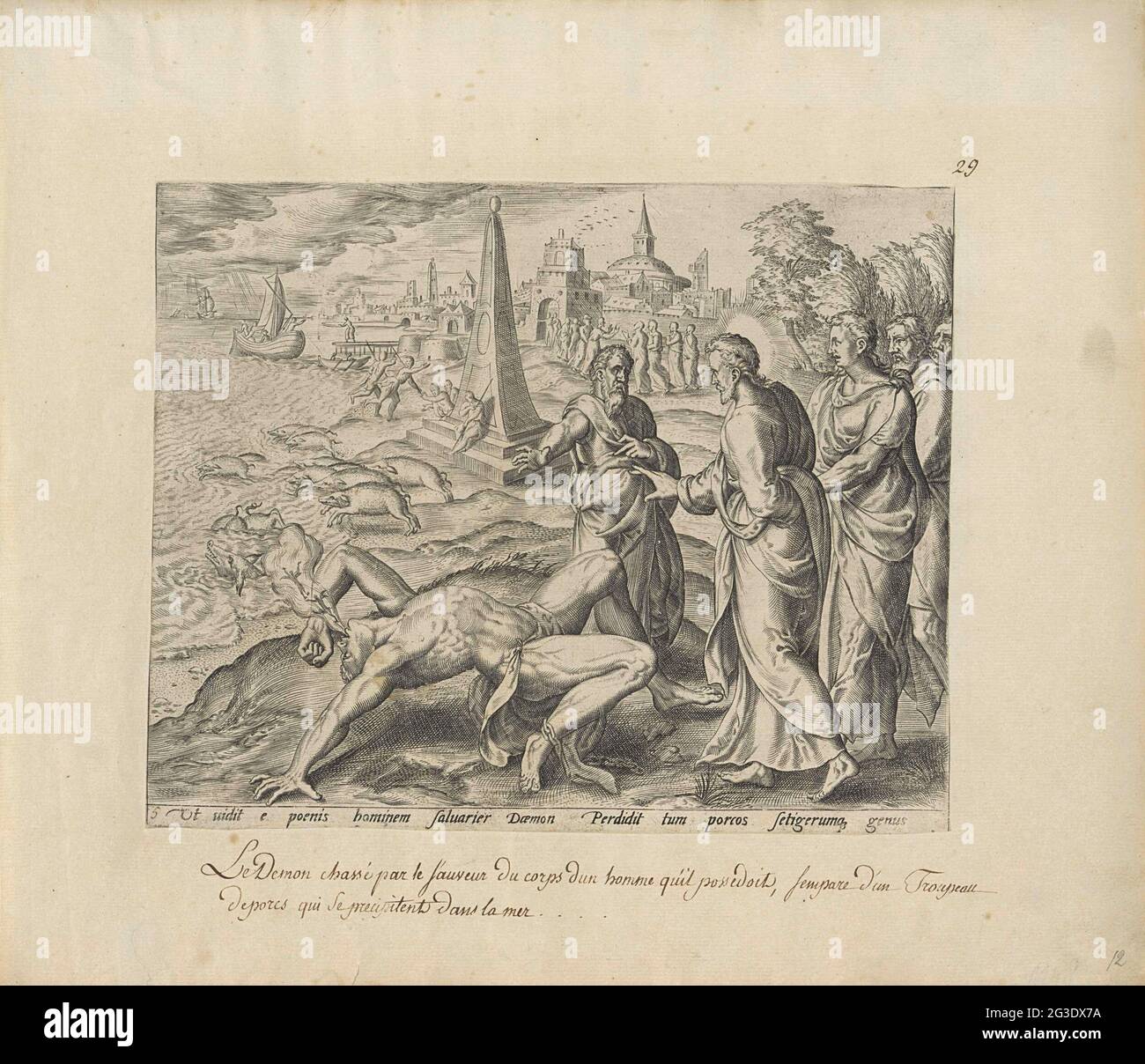 Christ heals a possessed man; Miracles of Christ; Thesaurus Sacrarum ...