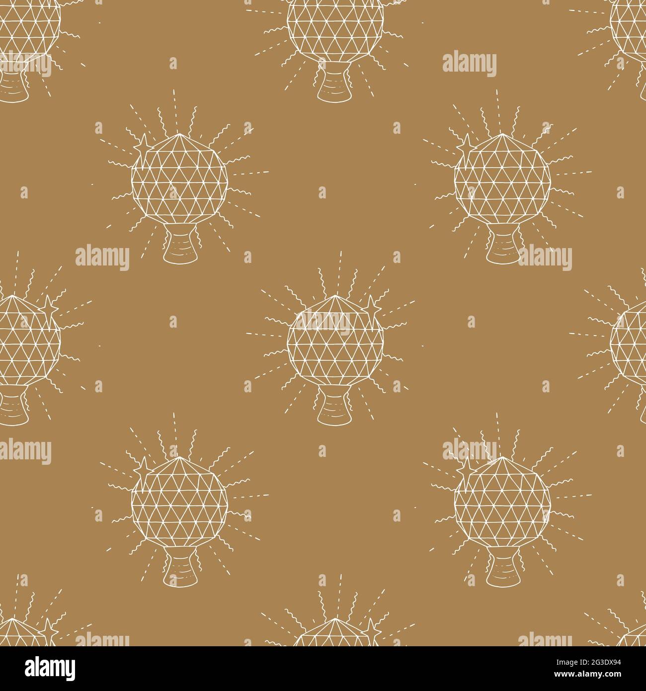Monochrome seamless pattern with hand drawn white crystals on golden ...