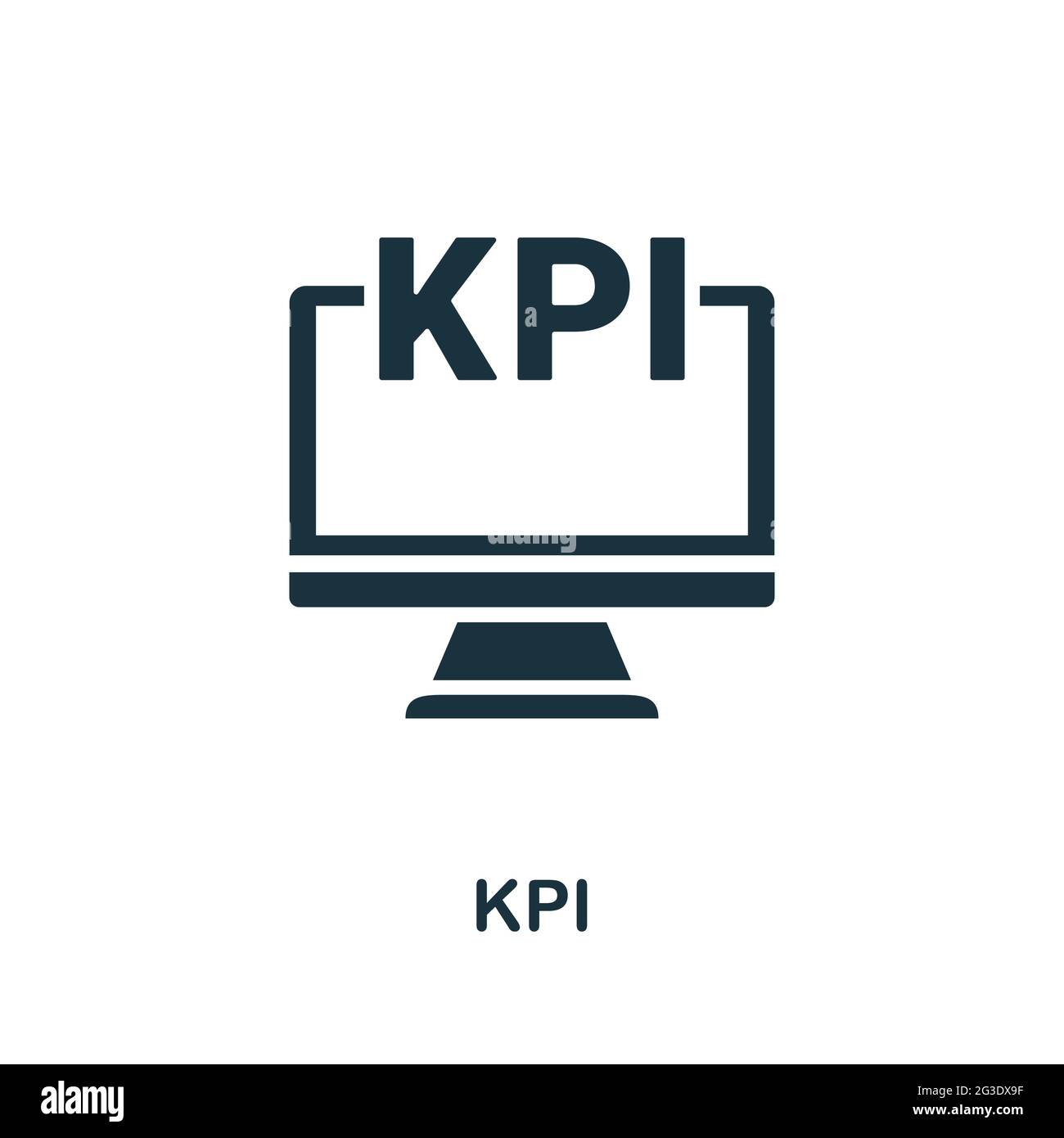 Kpi icon. Simple creative element. Filled monochrome Kpi icon for ...
