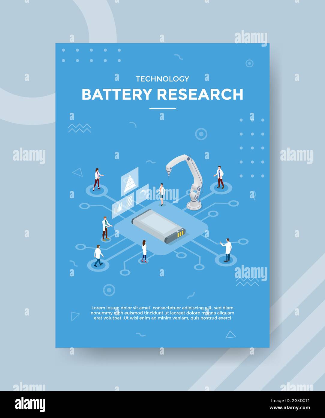 battery research technology concept for template banner and flyer with ...