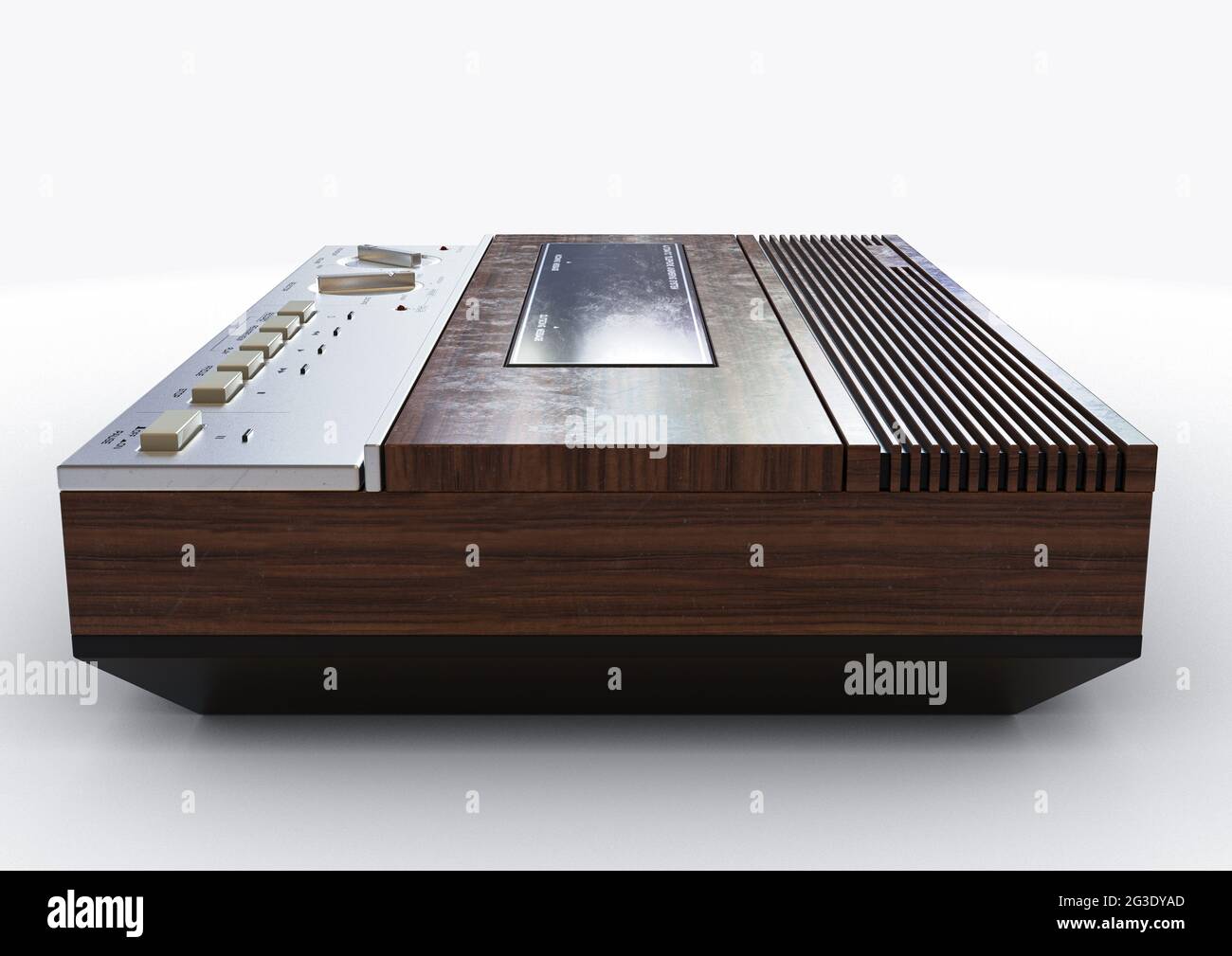 A vintage analogue answering machine for the 80's made of wood and ...