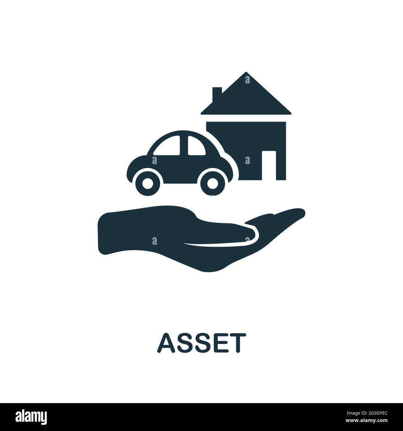 Asset icon. Simple creative element. Filled monochrome Asset icon for ...