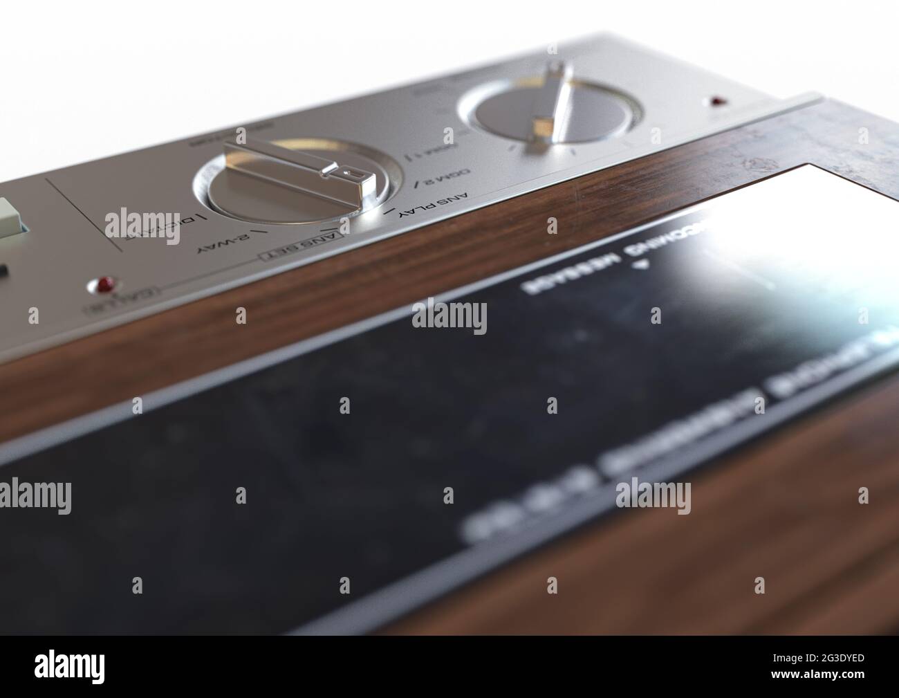 A vintage analogue answering machine for the 80's made of wood and ...