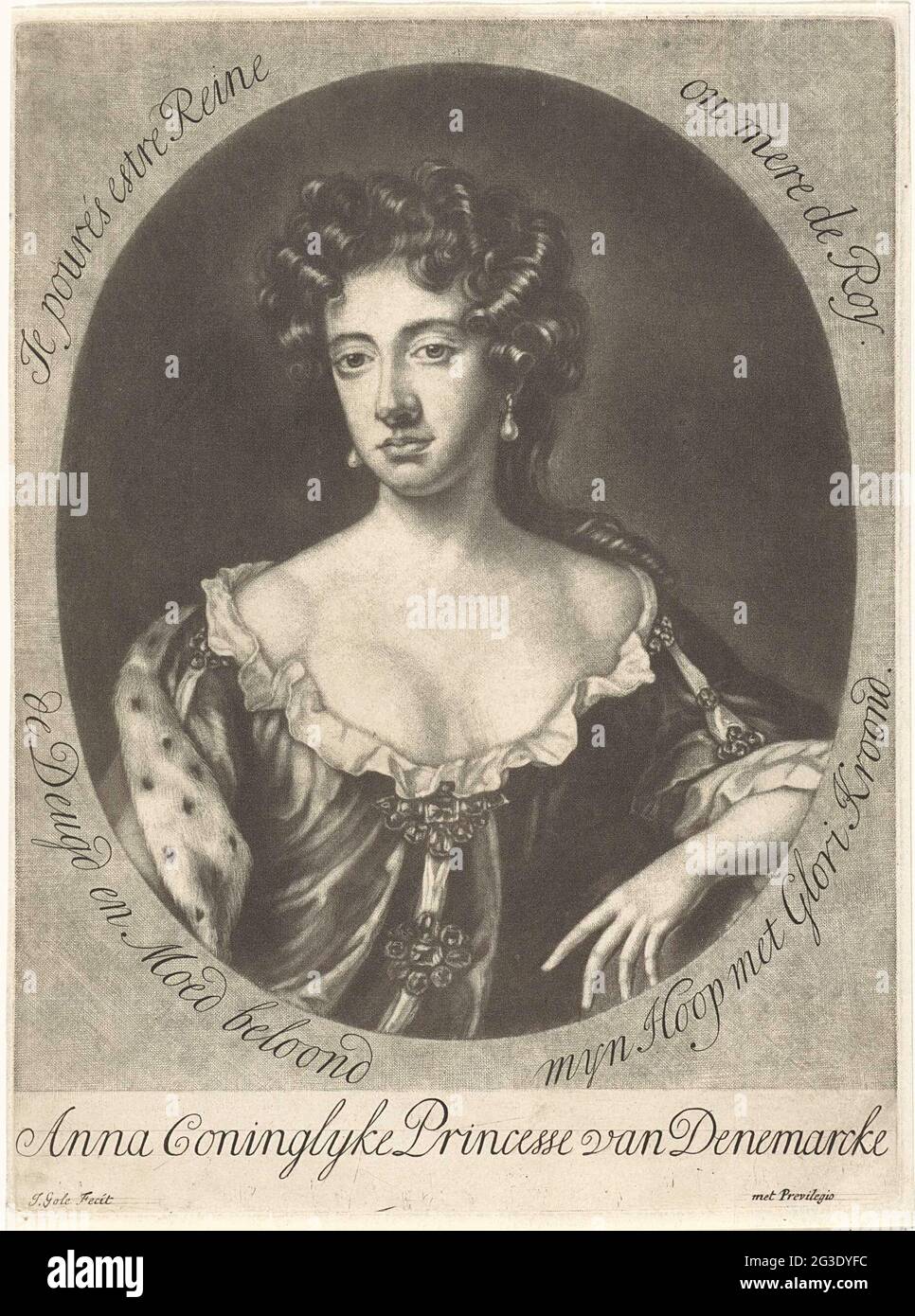 Portrait of Anna Stuart, Queen of England. Anna Stuart, Queen of ...