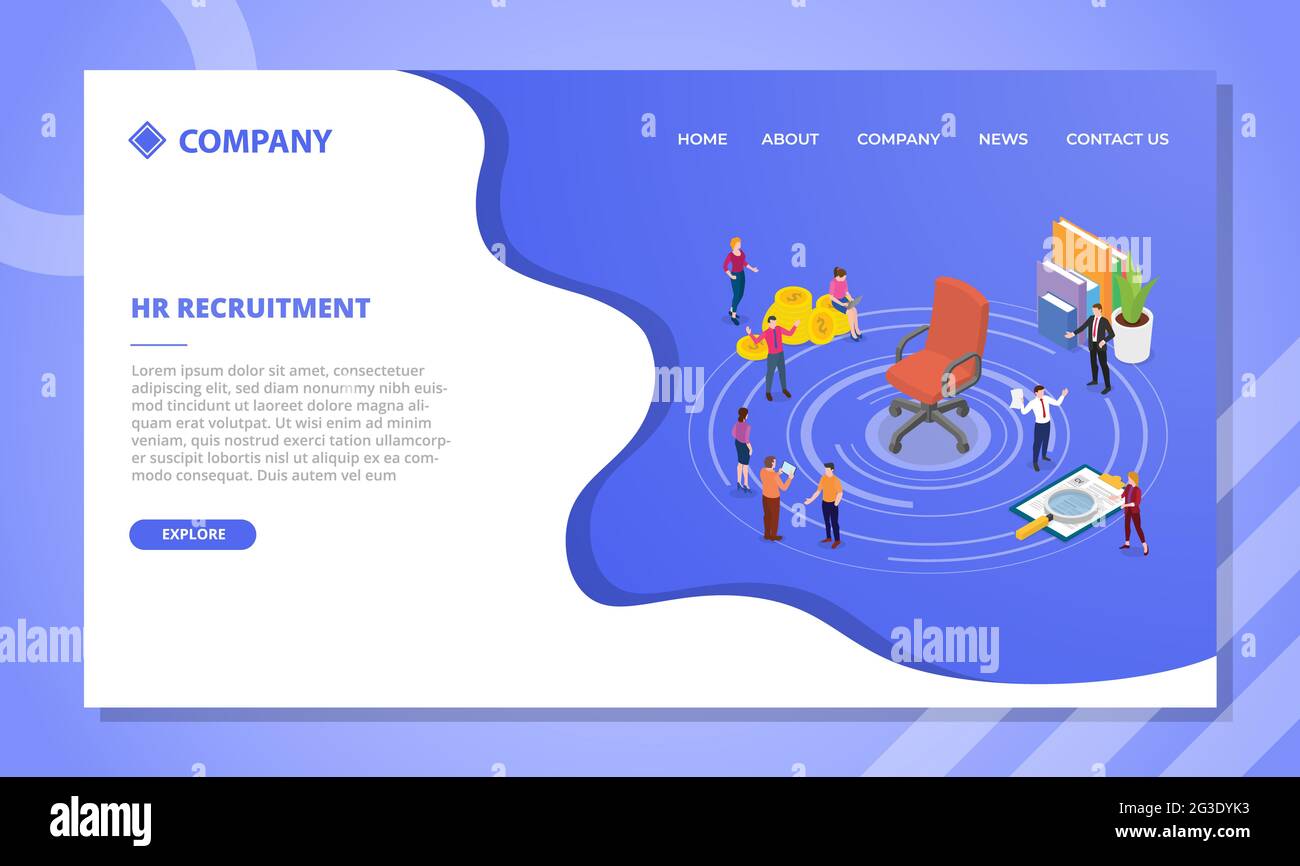 hr human resources recruitment management concept for website template ...