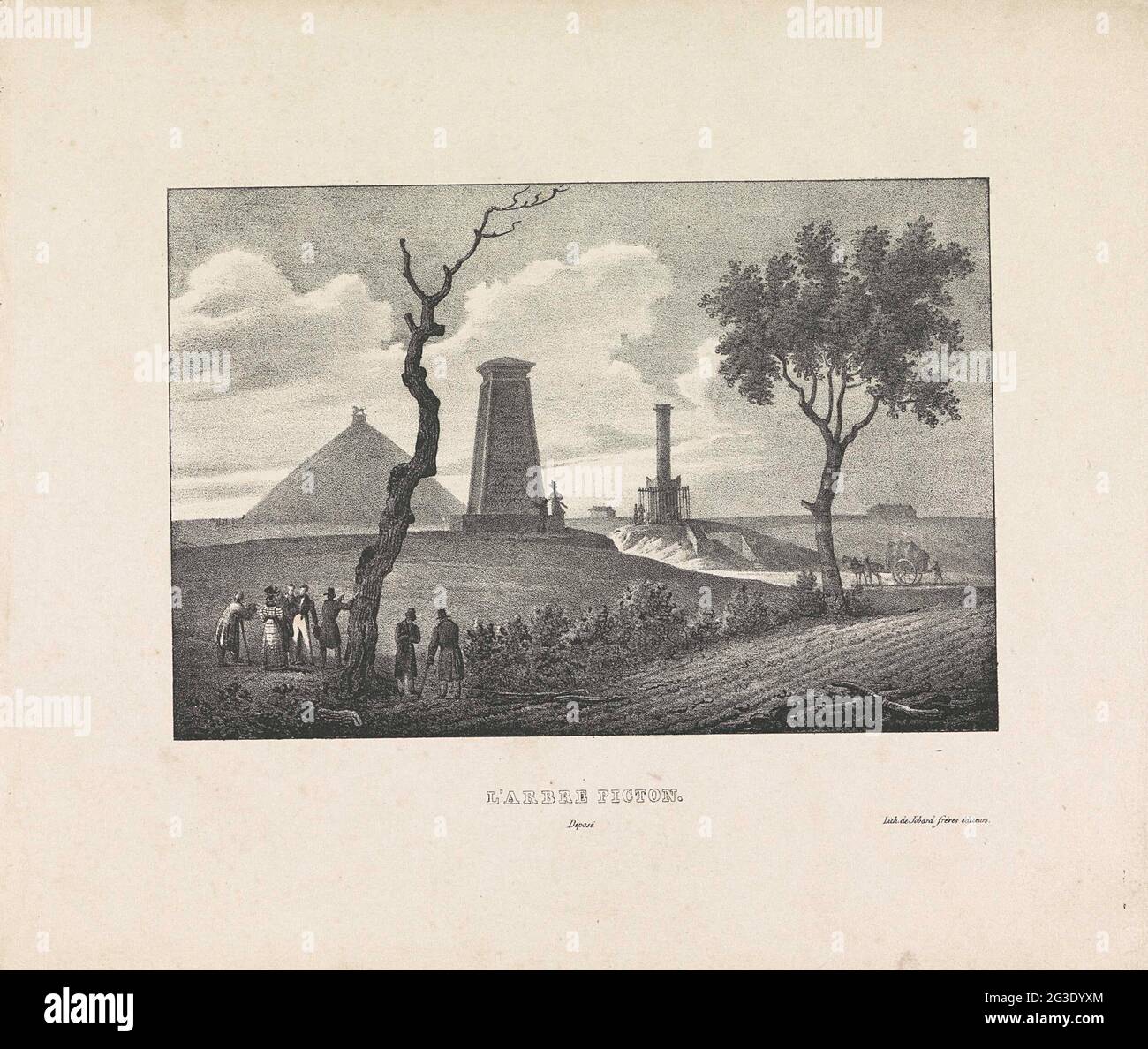 Tree from Picton; L'Arbre Picton. Face over the battlefield of Waterloo ...