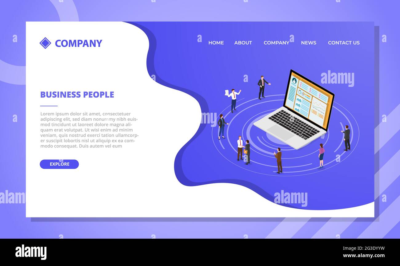 business people concept for website template or landing homepage with ...
