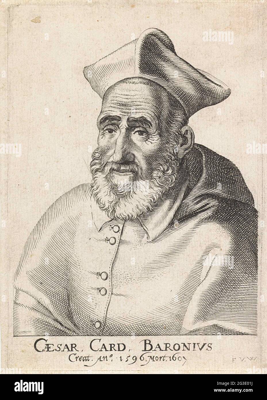 Portrait of the Italian Cardinal Cesare Baronio; Cæsar Card. Baronivs ...