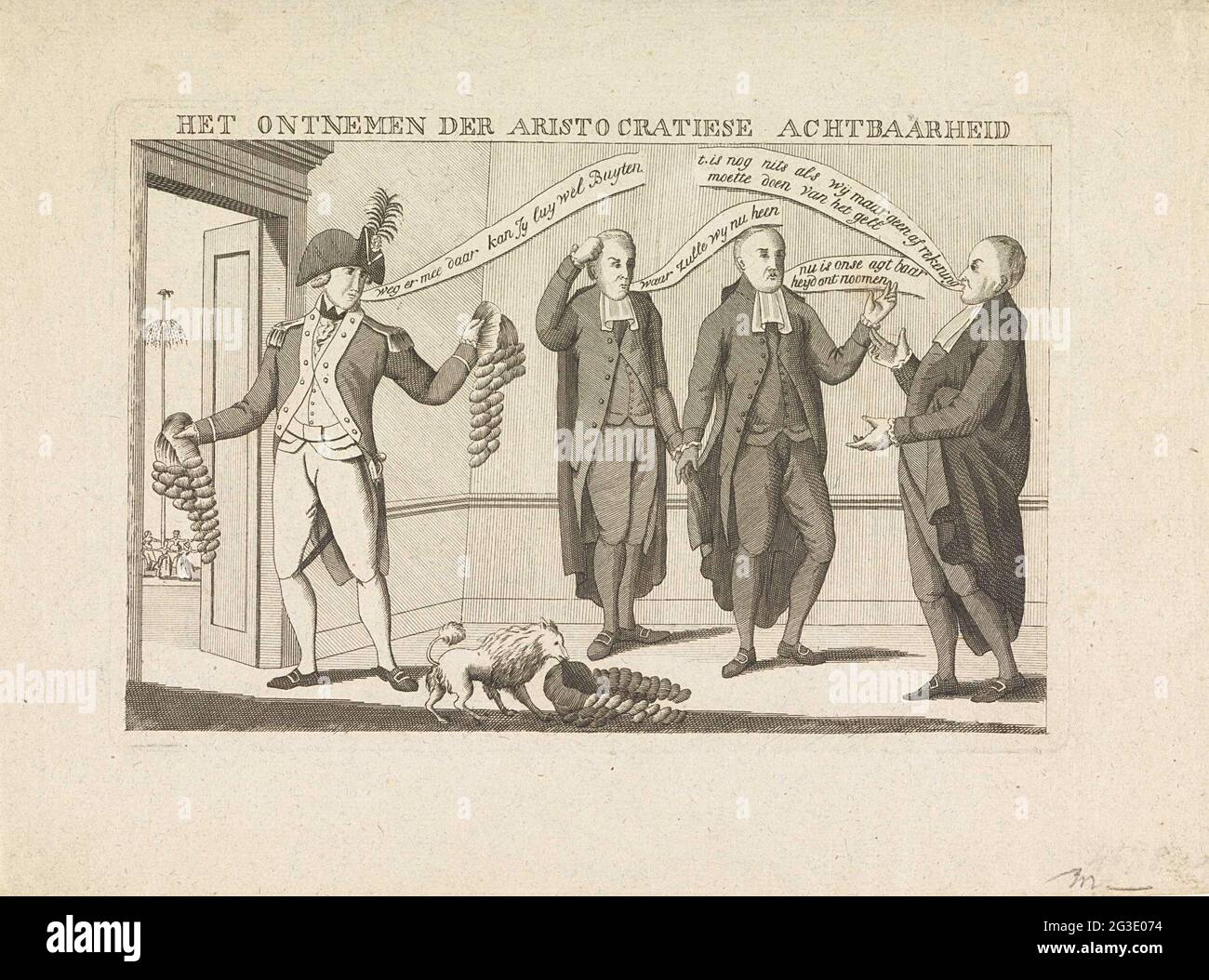 Cartoon on aristocracy (1), 1795; The deployment of aristocracy ...