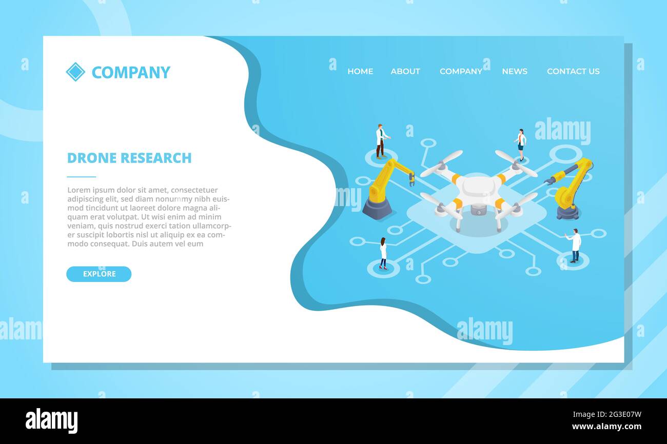 drone research technology concept for website template or landing ...