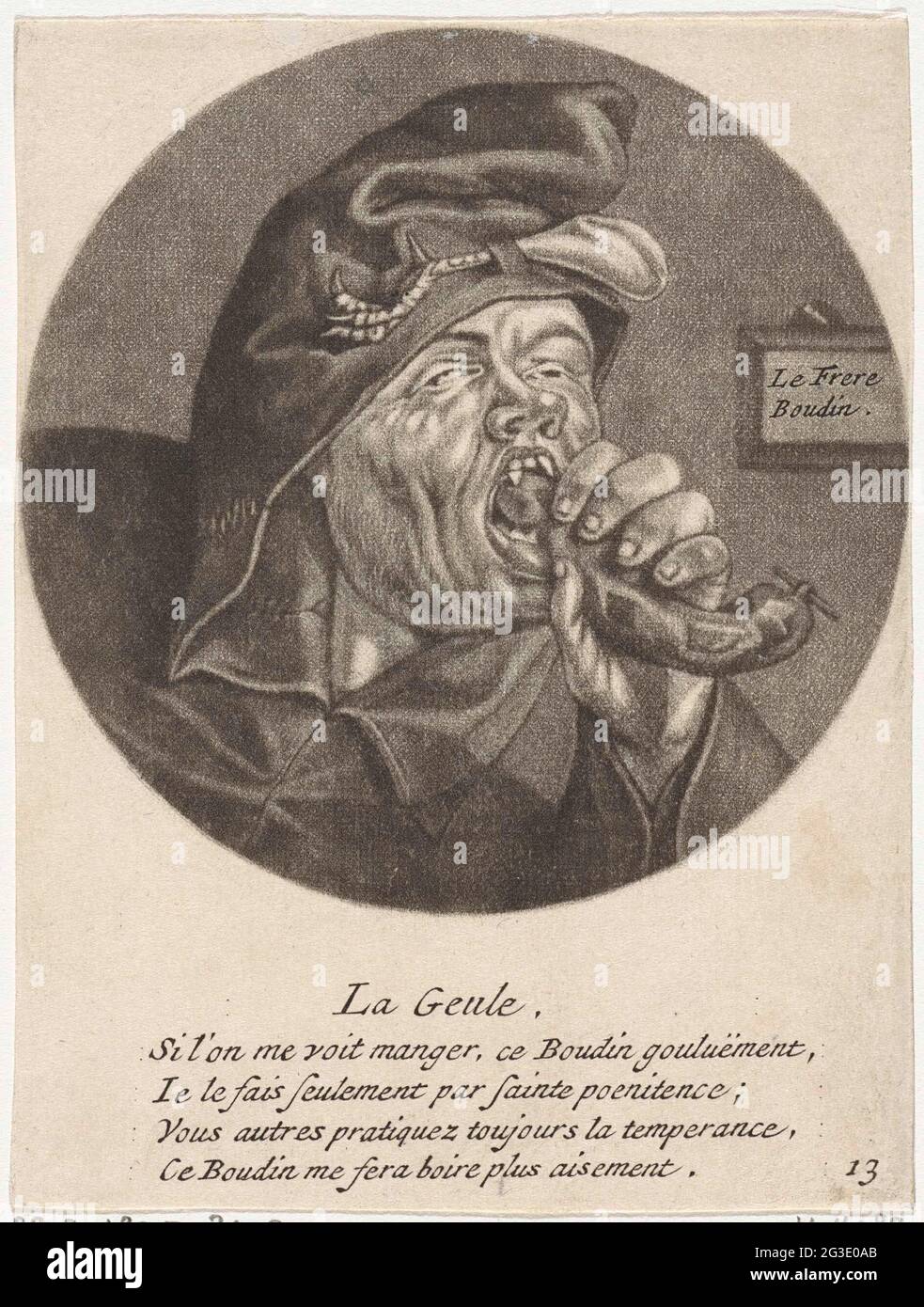 Gluttony; La Geule; Caricatures on the French clergy under Louis XIV ...