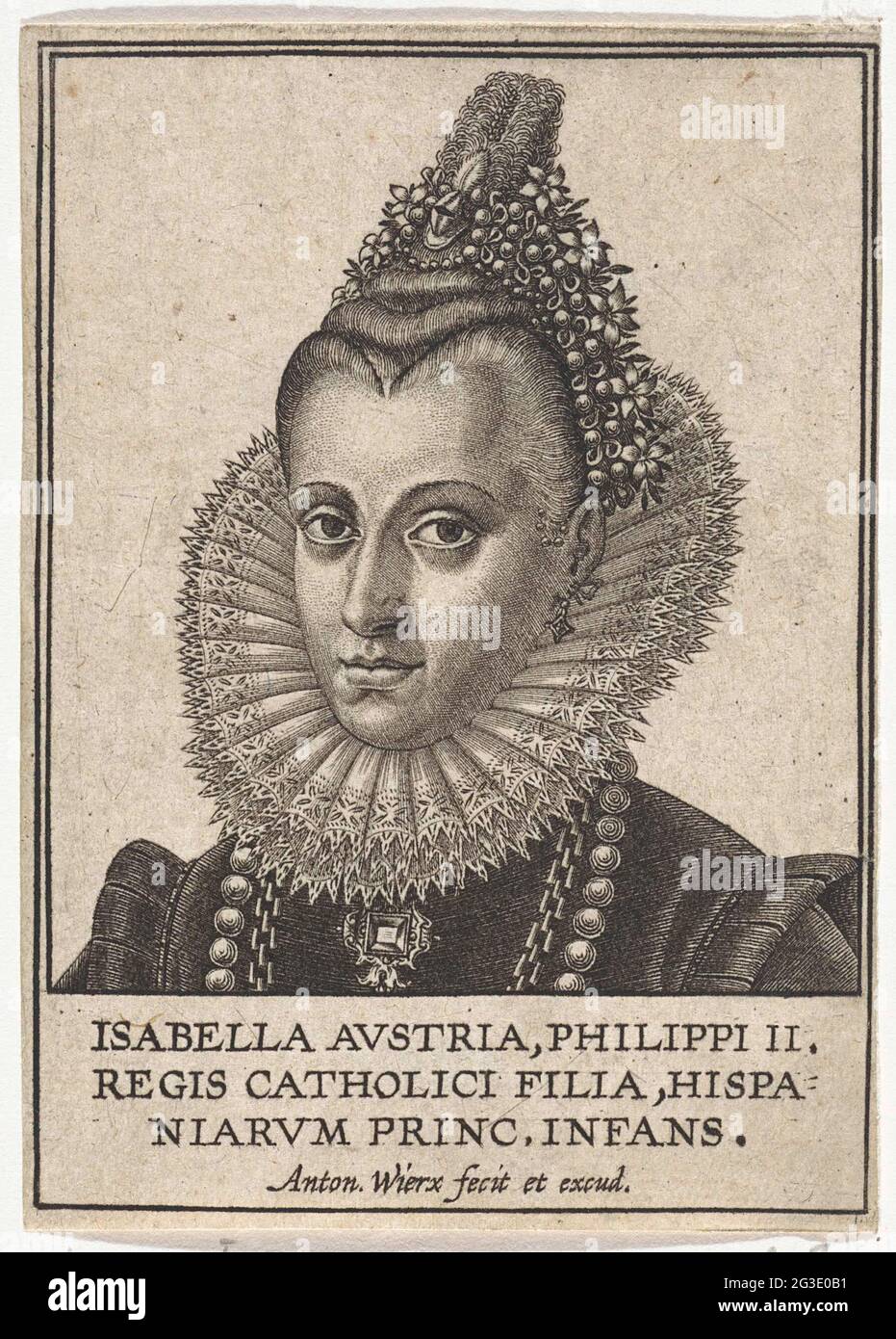 Portrait of Isabella Clara Eugenia, Infante of Spain. Portrait of ...