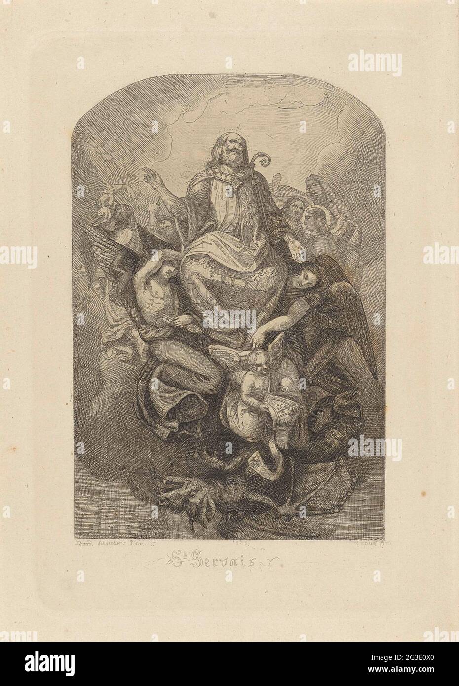 Saint Servatius of Maastricht worn by angels to heaven; St. Servais ...