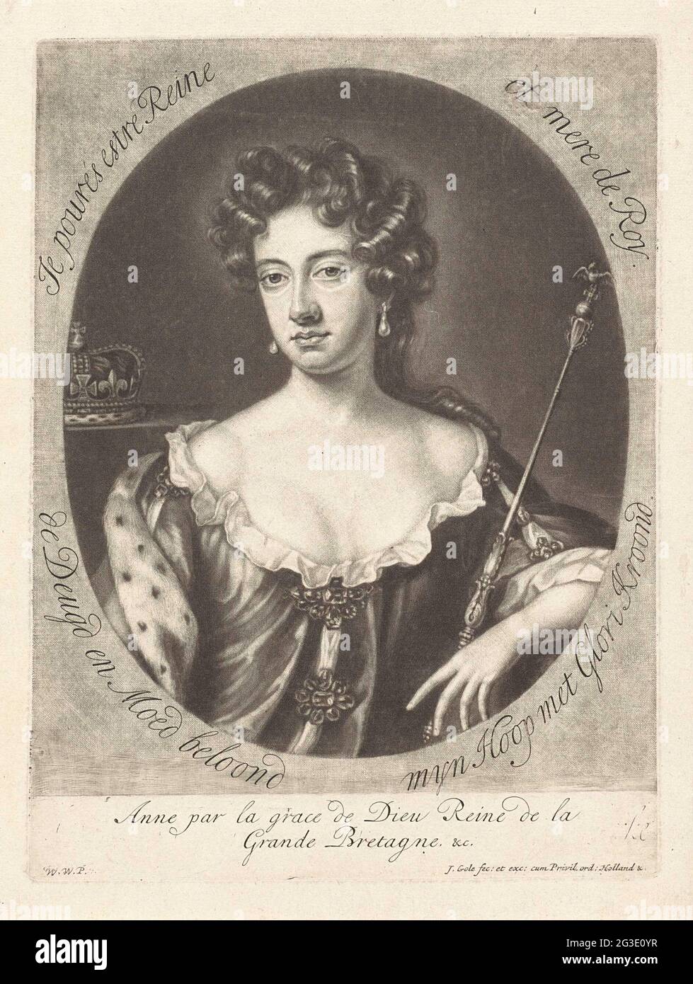 Portrait of Anna Stuart, Queen of England; Anna Par La Grace de Dieu ...