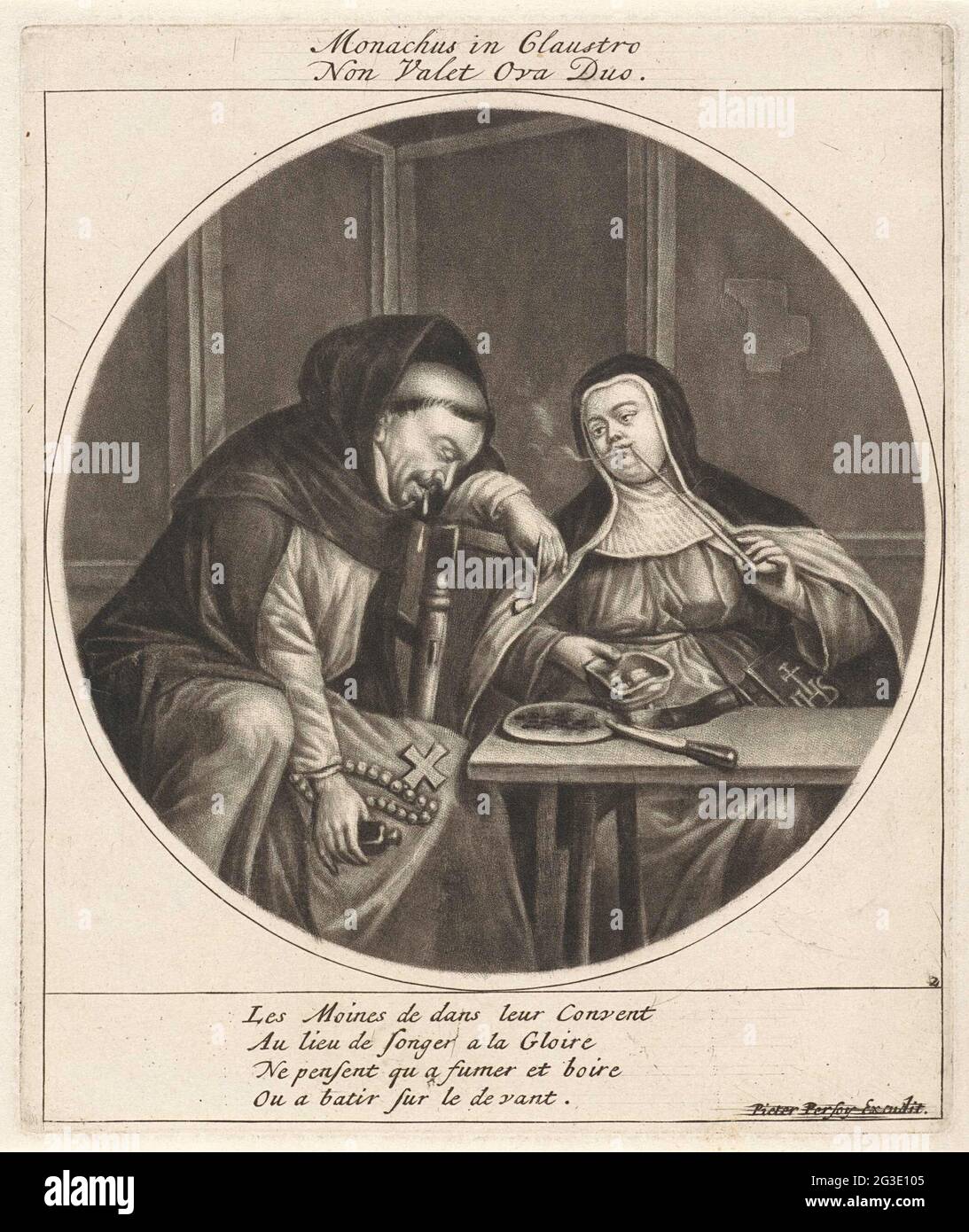 Drunk monk and smoking non; Monachus in Glaustro / Non Valet Ova Duo ...