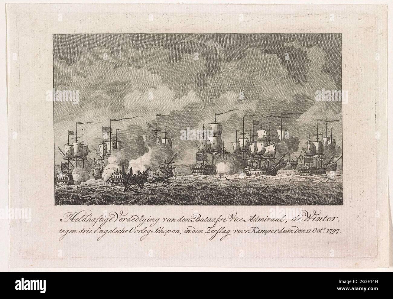 Sea battle at Kamperduin, 1797; Heroic defense of the Batavian vice ...