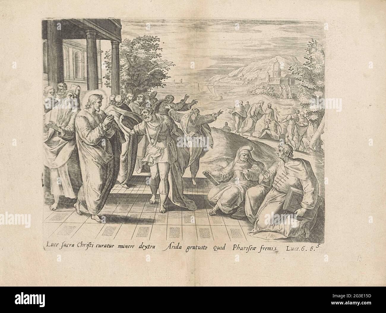 Christ heals a man with a shrivel hand; Miracles of Christ; Theatrum ...