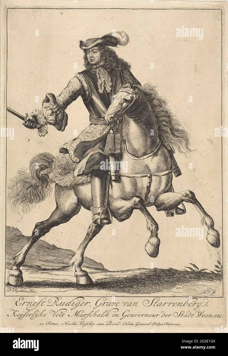 Equestrian portrait of Ernst Rüdiger from Starhemberg. Portrait of ...