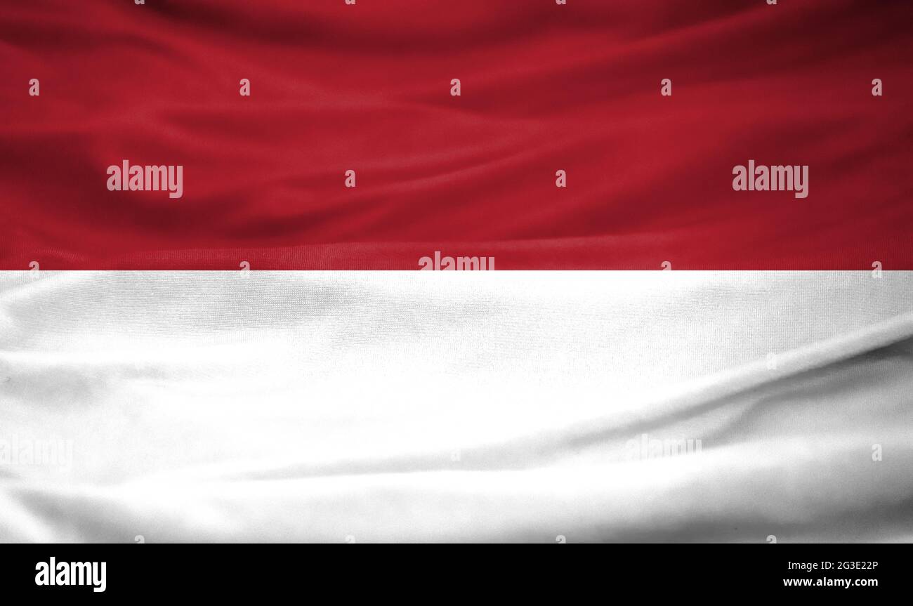 Realistic flag of Indonesia on the wavy surface of fabric Stock Photo ...