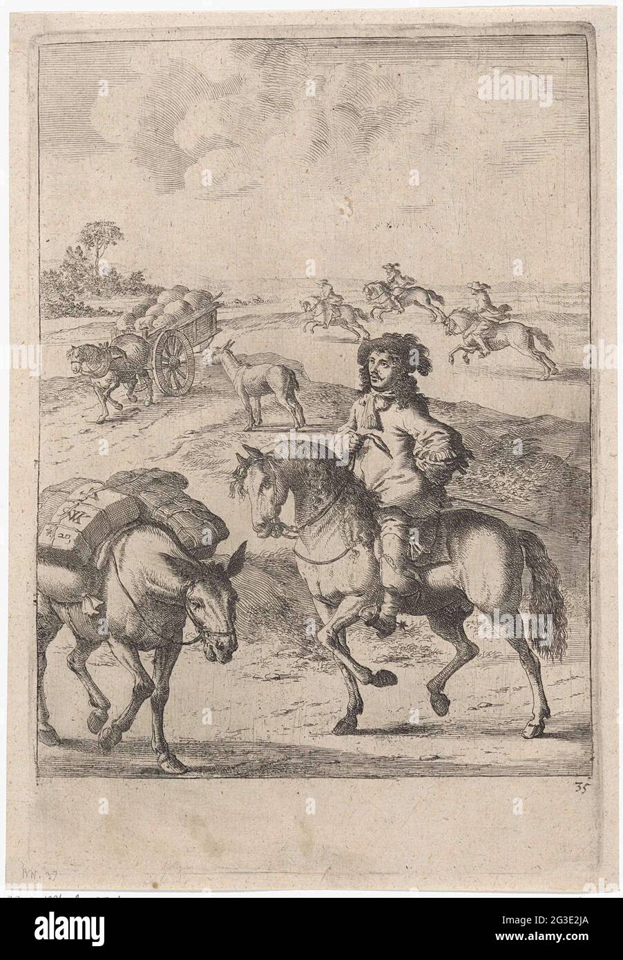 Fabel of the horse and the donkey; Fables of Aesopus. A haughty horse ...