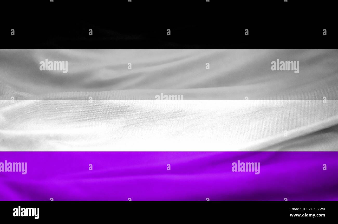 Realistic flag of asexual on the wavy surface of fabric Stock Photo - Alamy