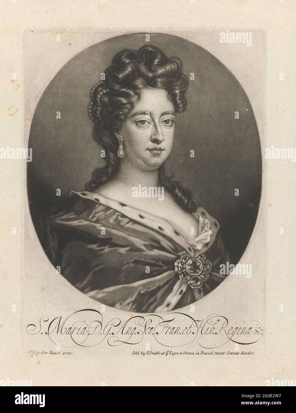 Portrait of Maria II Stuart. Portrait of Maria II in an oval. In the ...