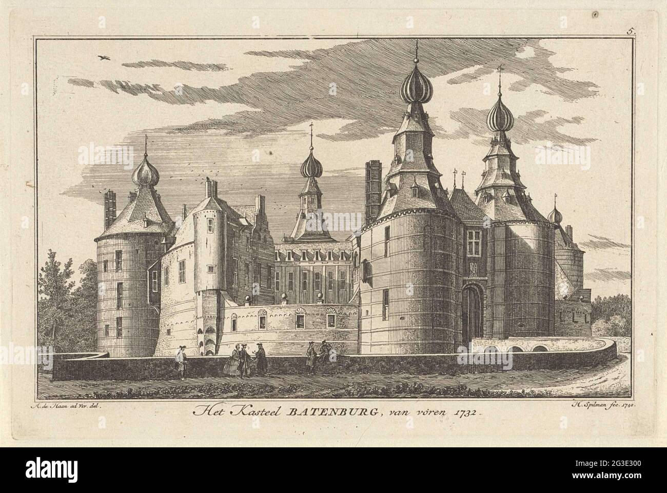 View of Batenburg Castle; The Batenburg Castle, from the front 1732 ...
