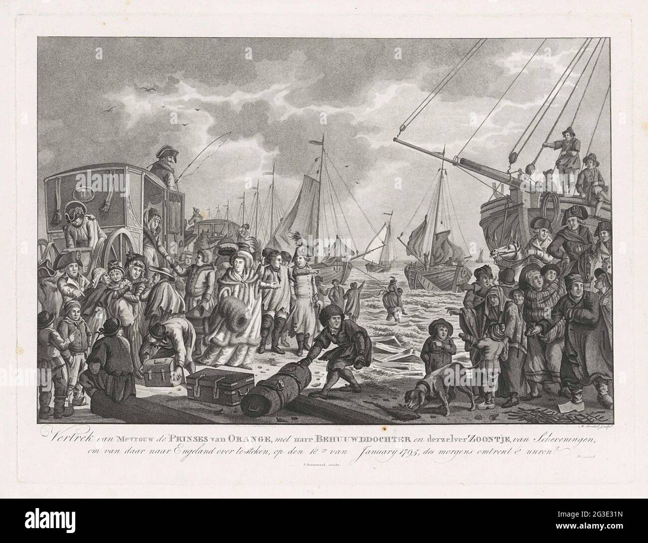 Departure from the princess from Oranje to England, 1795; Departure ...