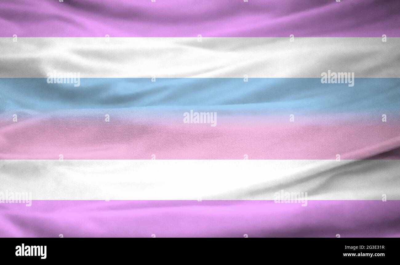 Realistic flag of bigender pride on the wavy surface of fabric Stock Photo - Alamy