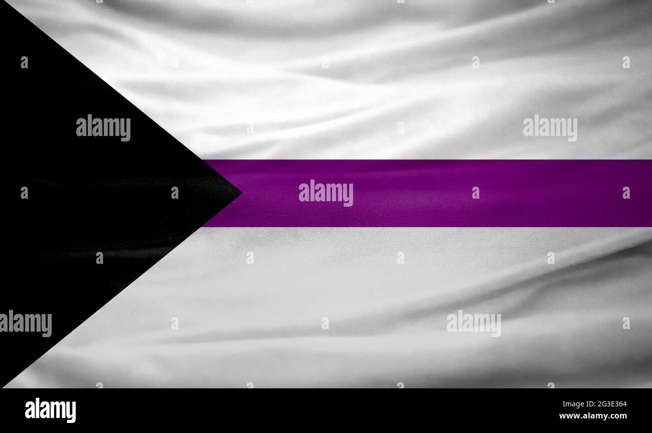 Realistic flag of Demisexual on the wavy surface of fabric Stock Photo ...