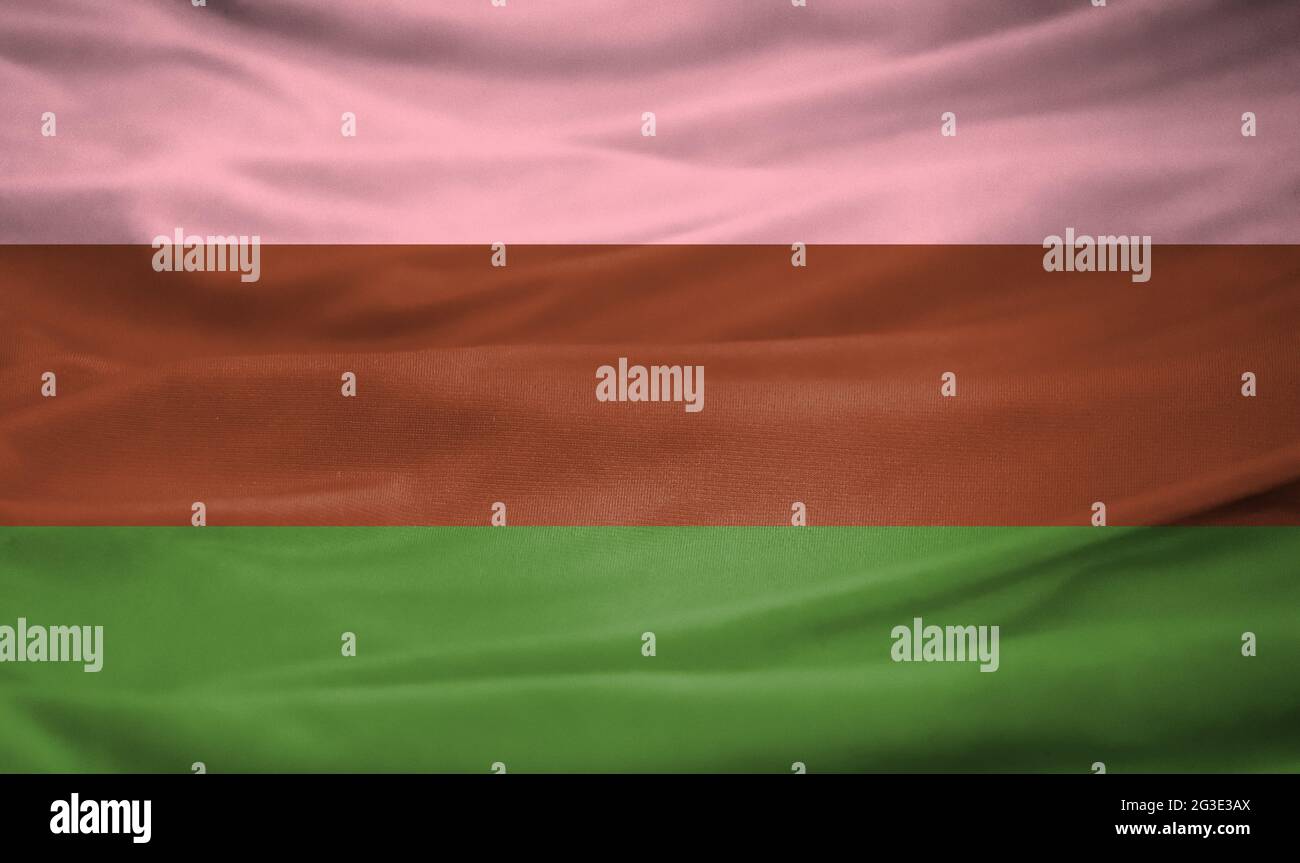 Realistic flag of Gynosexual on the wavy surface of fabric Stock Photo ...
