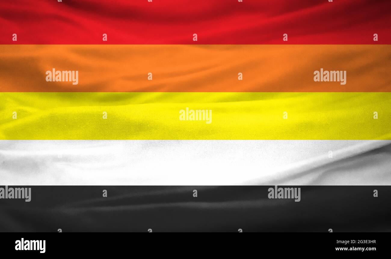 Realistic flag of Lithsexual on the wavy surface of fabric Stock Photo ...