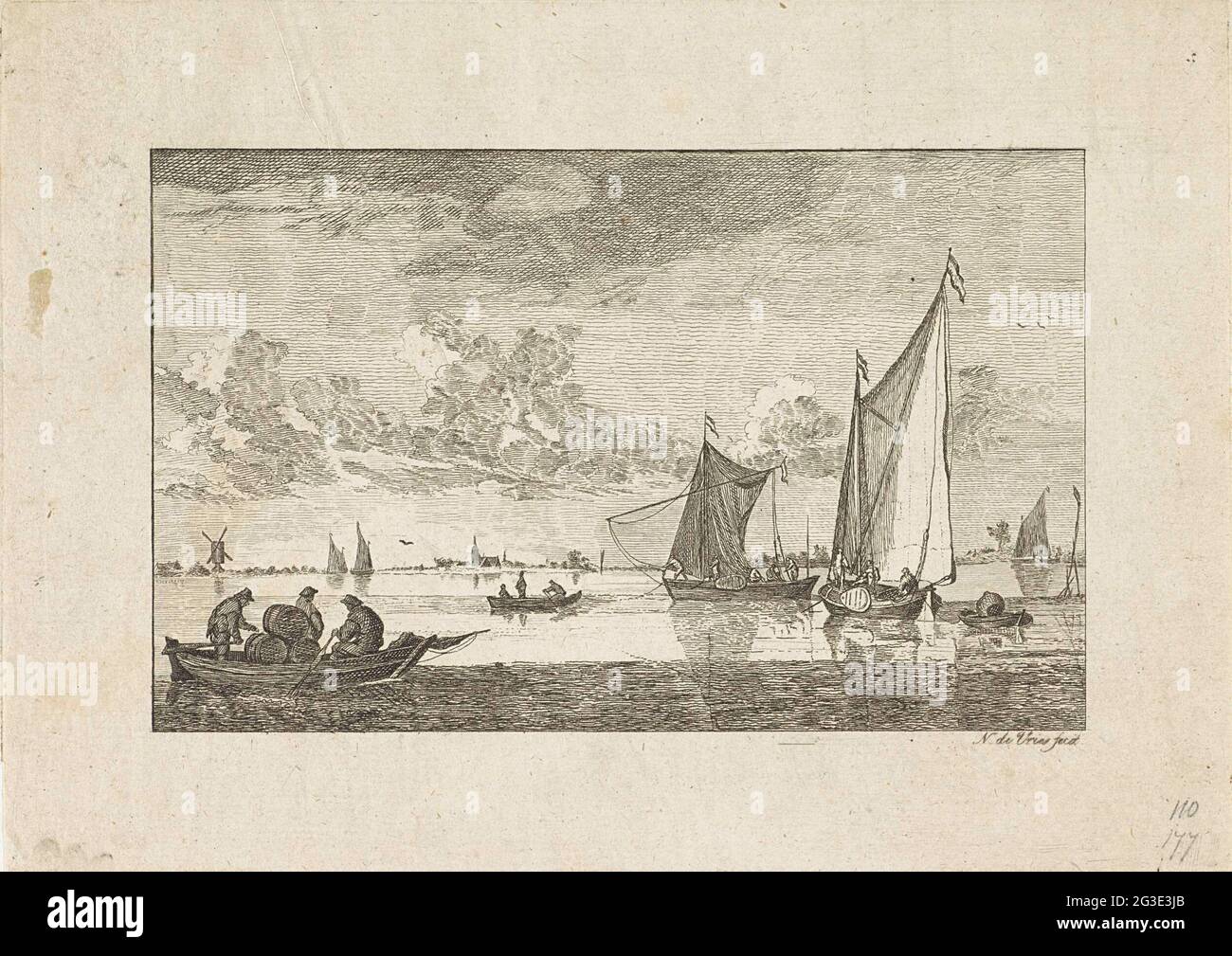 River face. River face with left a barge in which three tons and three ...