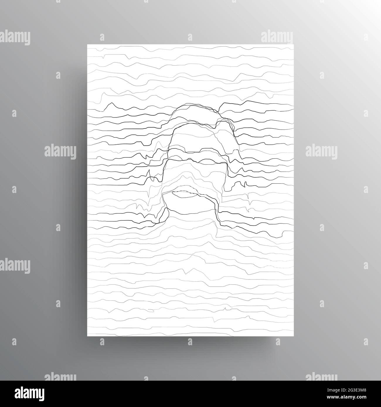 Portrait of an abstract Asian woman in wavy linear distortion style ...