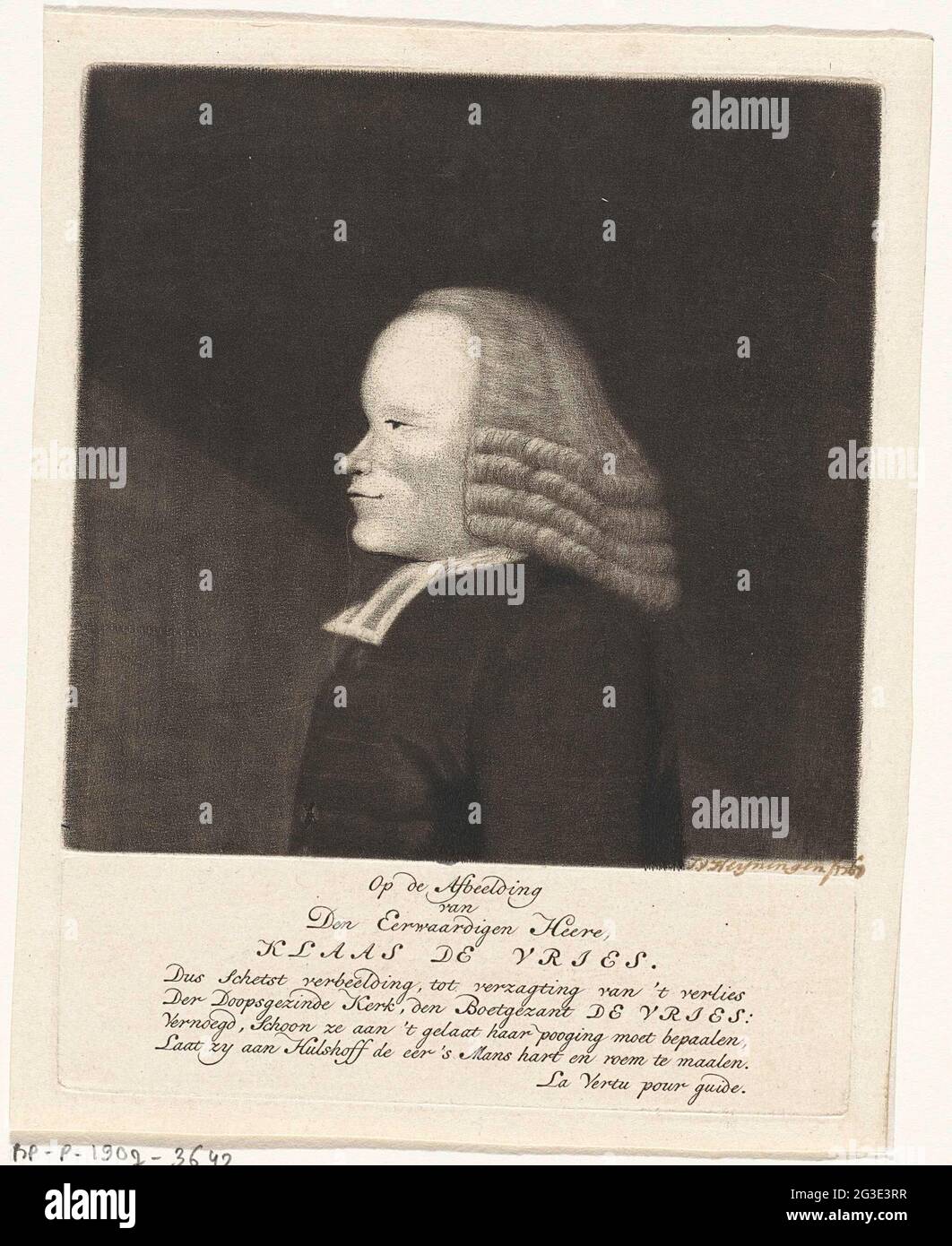Portrait of Klaas de Vries. The Baptist pastor Klaas de Vries, in ...