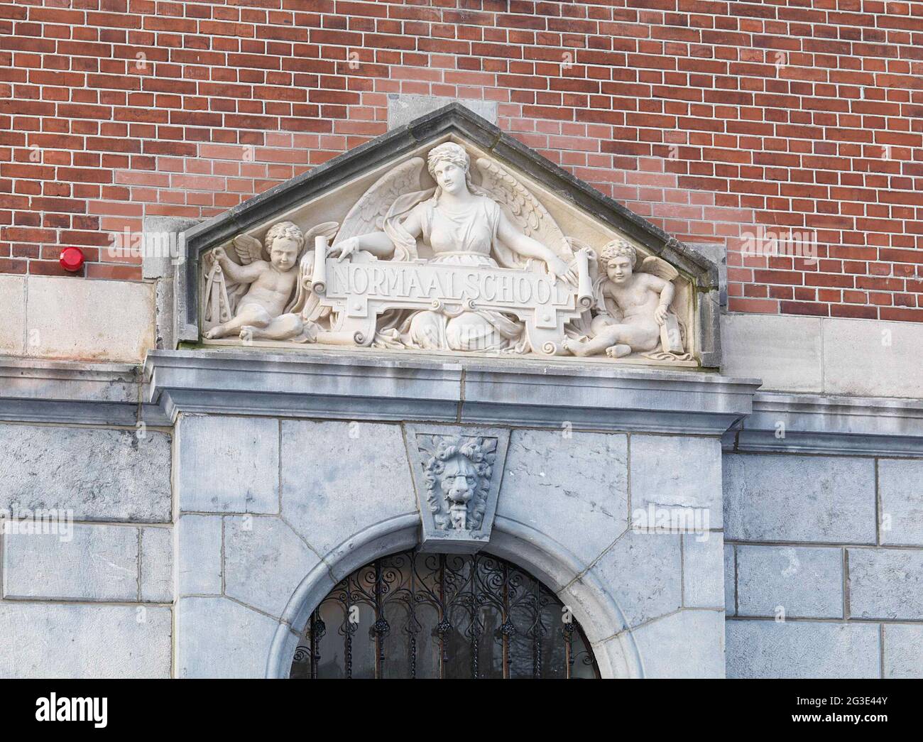 Fronton of the Normal School above the door in Tower 1. This timpaan is ...