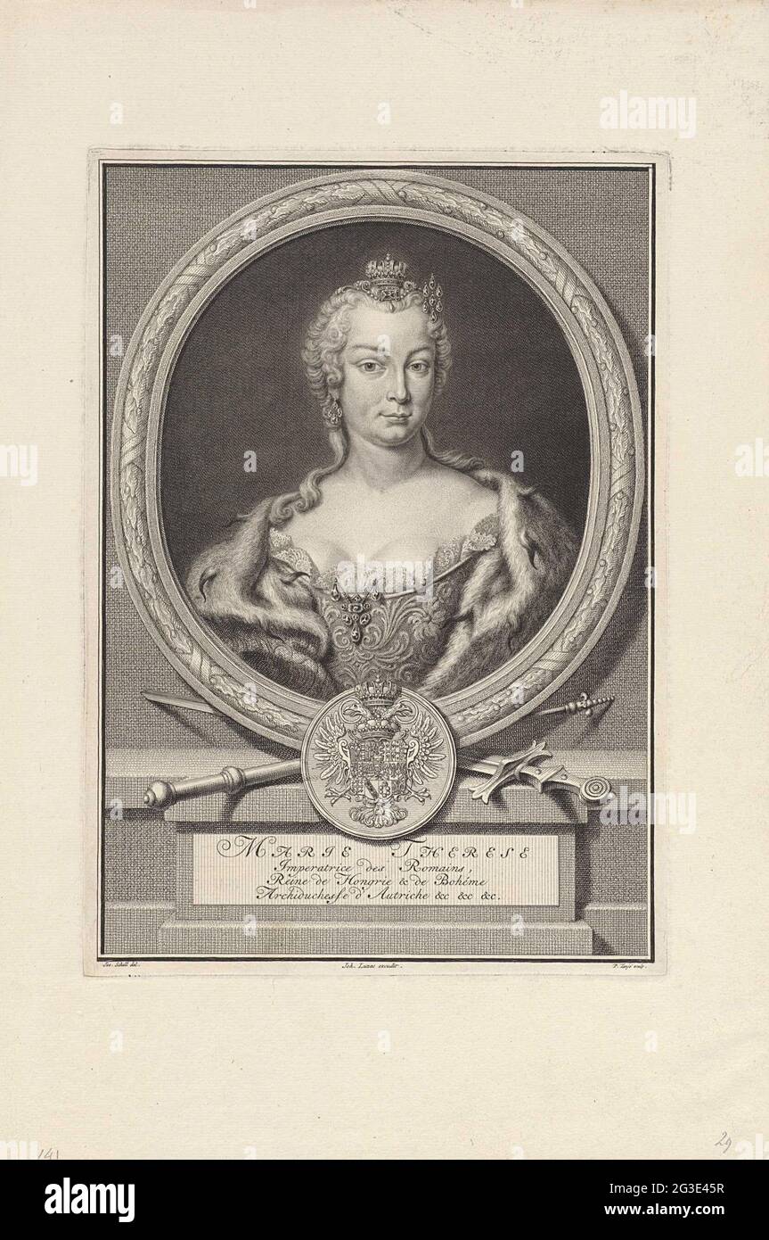 Portrait of Roman German Empress Maria Theresia. Portrait of Roman ...