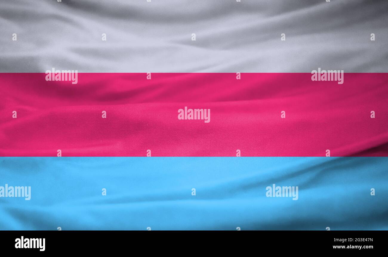 Realistic flag of Sapiosexual pride on the wavy surface of fabric Stock ...