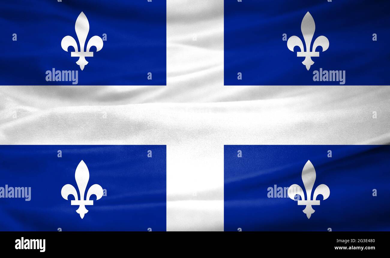 Realistic flag of Quebec on the wavy surface of fabric Stock Photo - Alamy